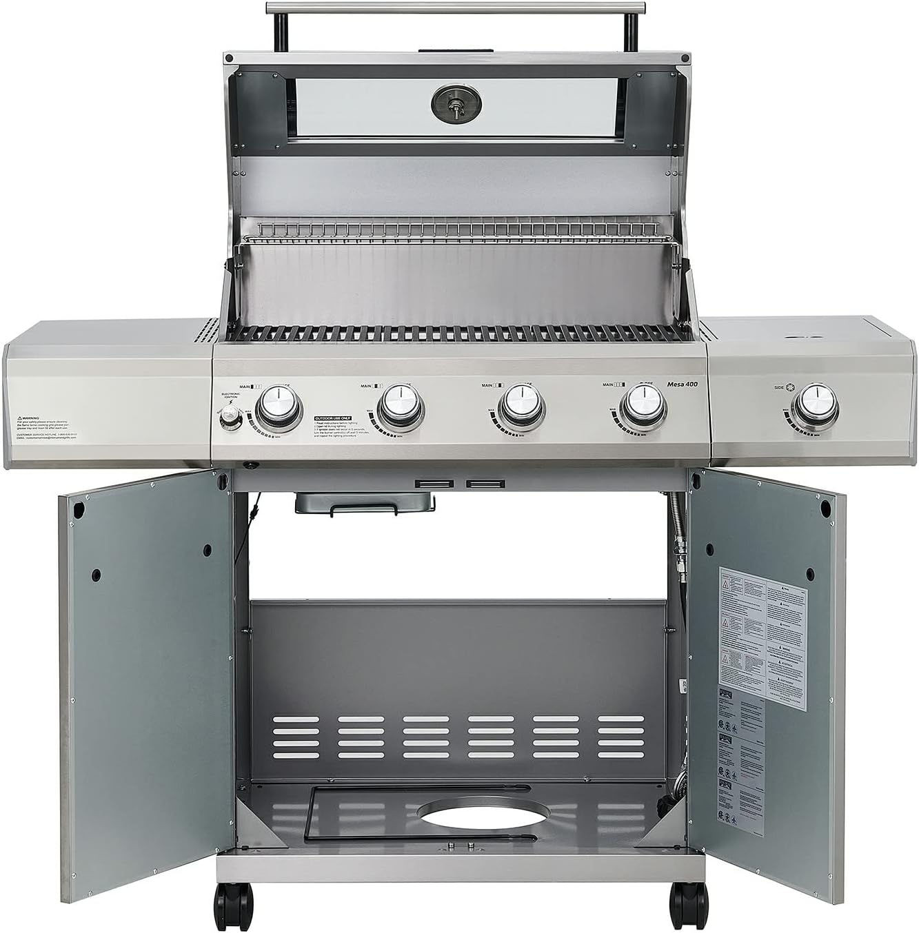 Monument Grills 4-Burner Propane Gas Grill Stainless Steel - Fire Pit Focal