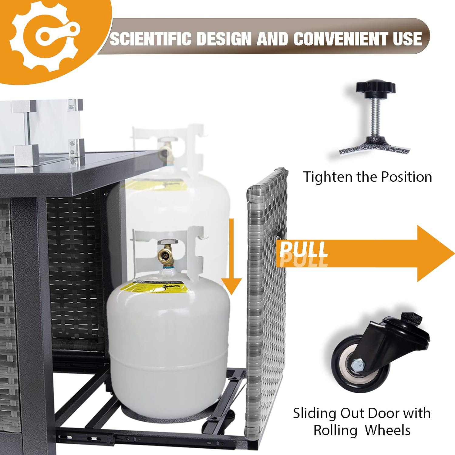 BrandName 44inch Outdoor Propane Fire Pit Table with Auto-Ignition ...