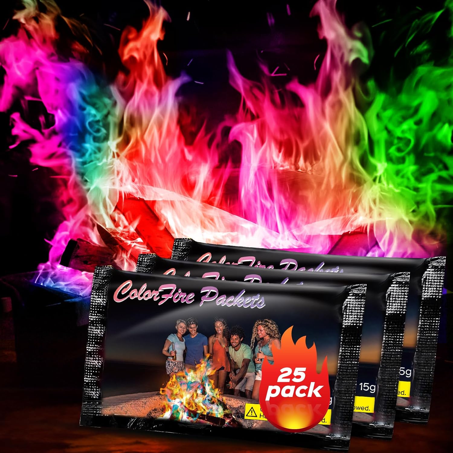 Magic Fire 25 Pack Fire Color Changing Packets - Fire Pit Focal